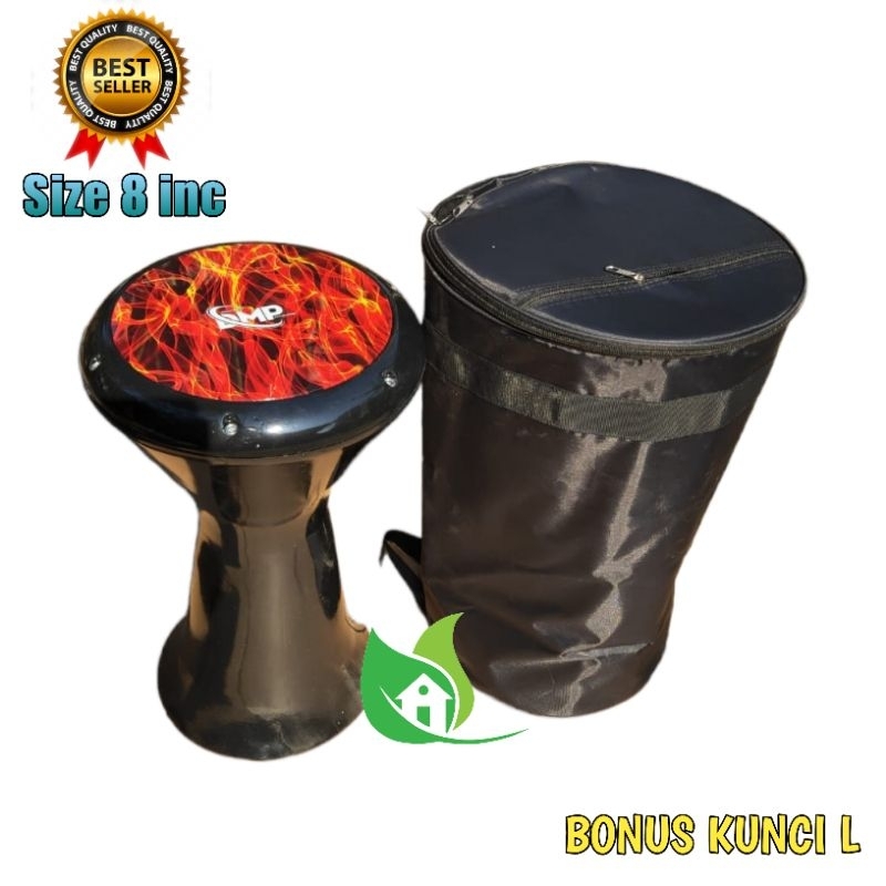 HITAM MERAH Darbuka 8 inches black mica DMP Duta fire red percussion ...