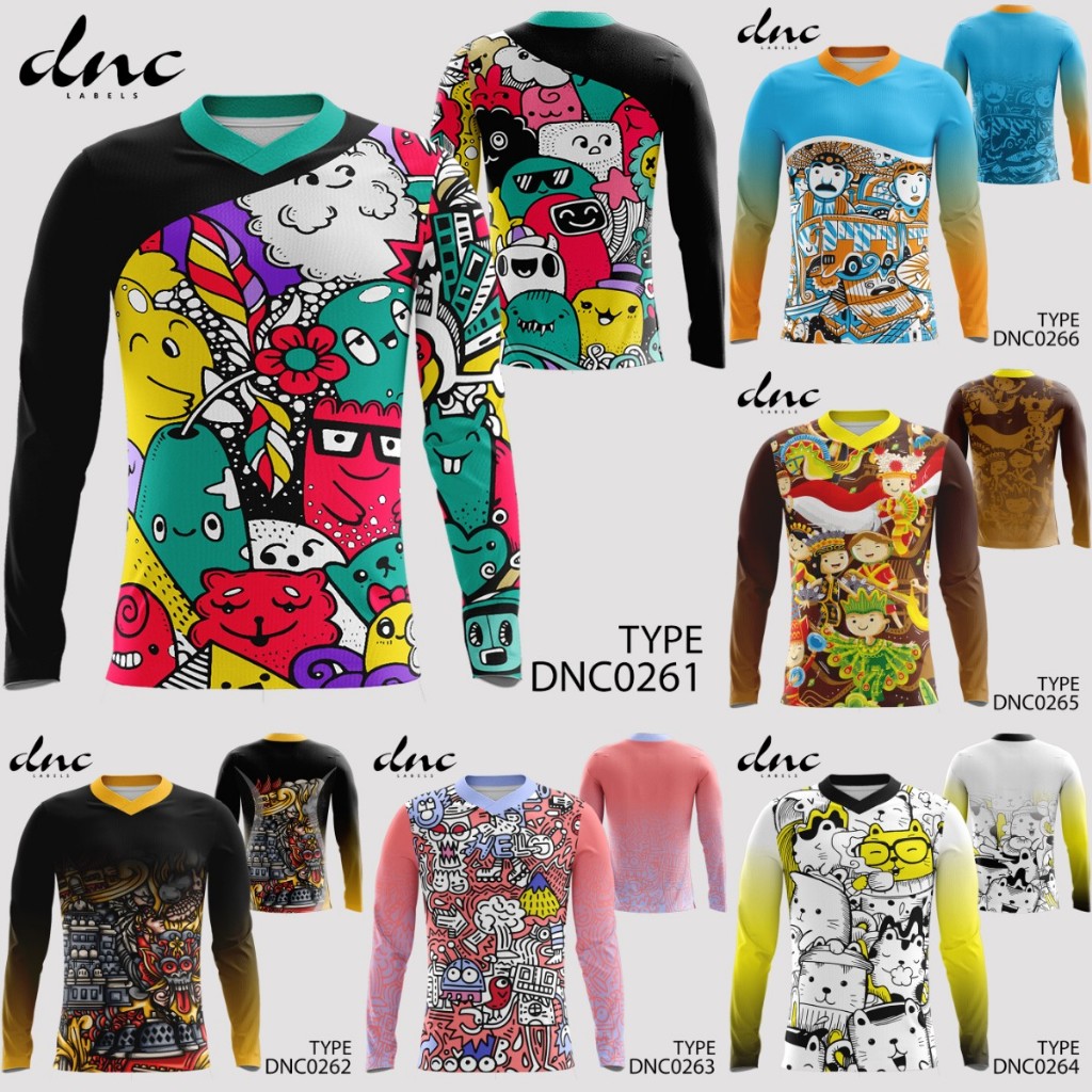 Kaos Jersey Doodle Art Series By DNC Labels Jersey Multifunction MTB ...