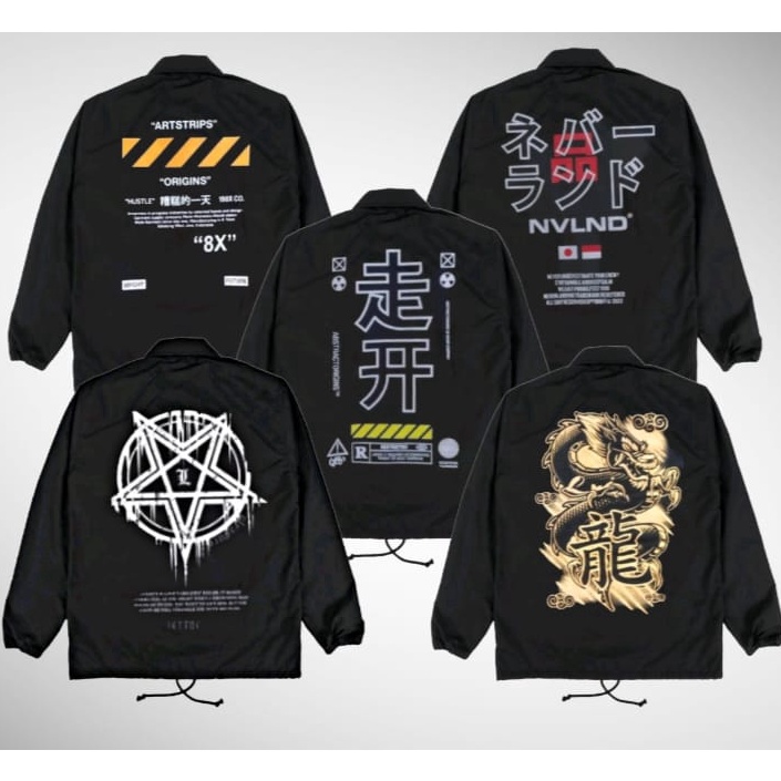 HITAM Best Seller Black Dragon Men's COACH Jacket/Men's COACH Jacket ...