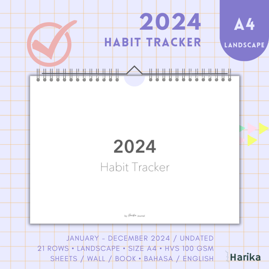 Habit Tracker 2024 / A4 / Sheets/Wall/Books | Shopee Malaysia