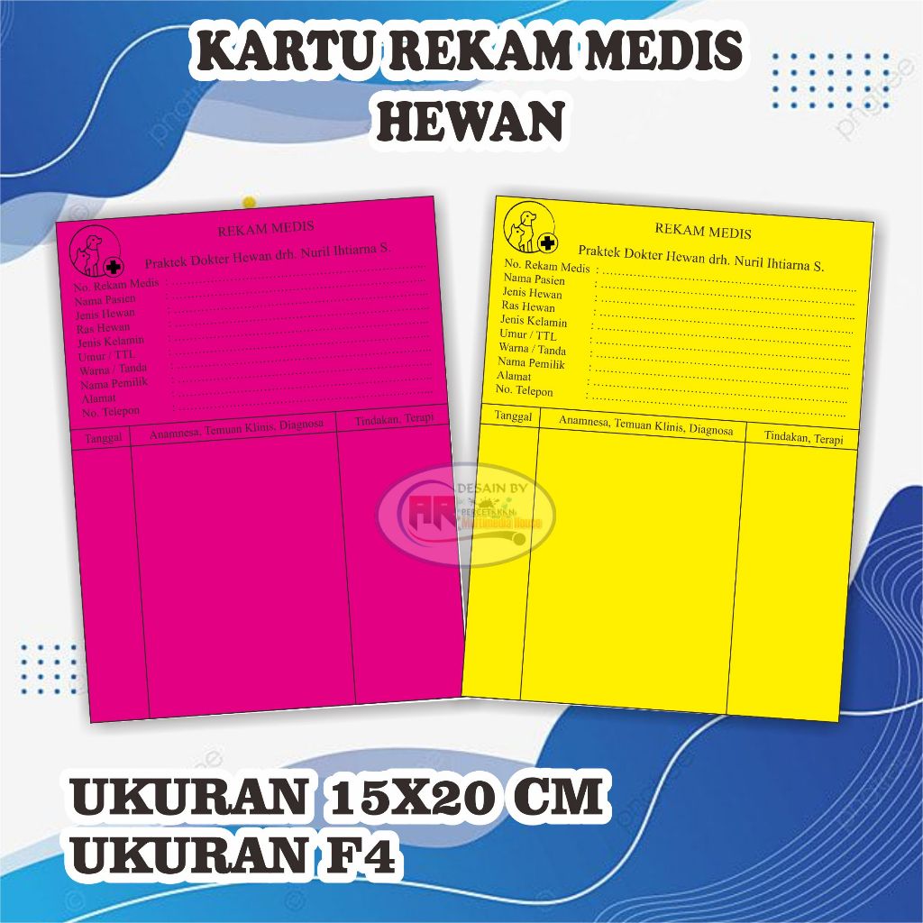Animal Medical Record Card/Medical Record Card/Goods Stock Card ...
