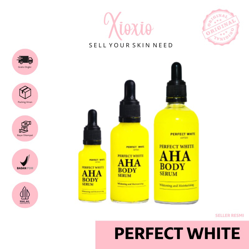 Perfect WHITE AHA BODY SERUM 50ML BIG SIZE WHITENING AND MOISTURIZING ...
