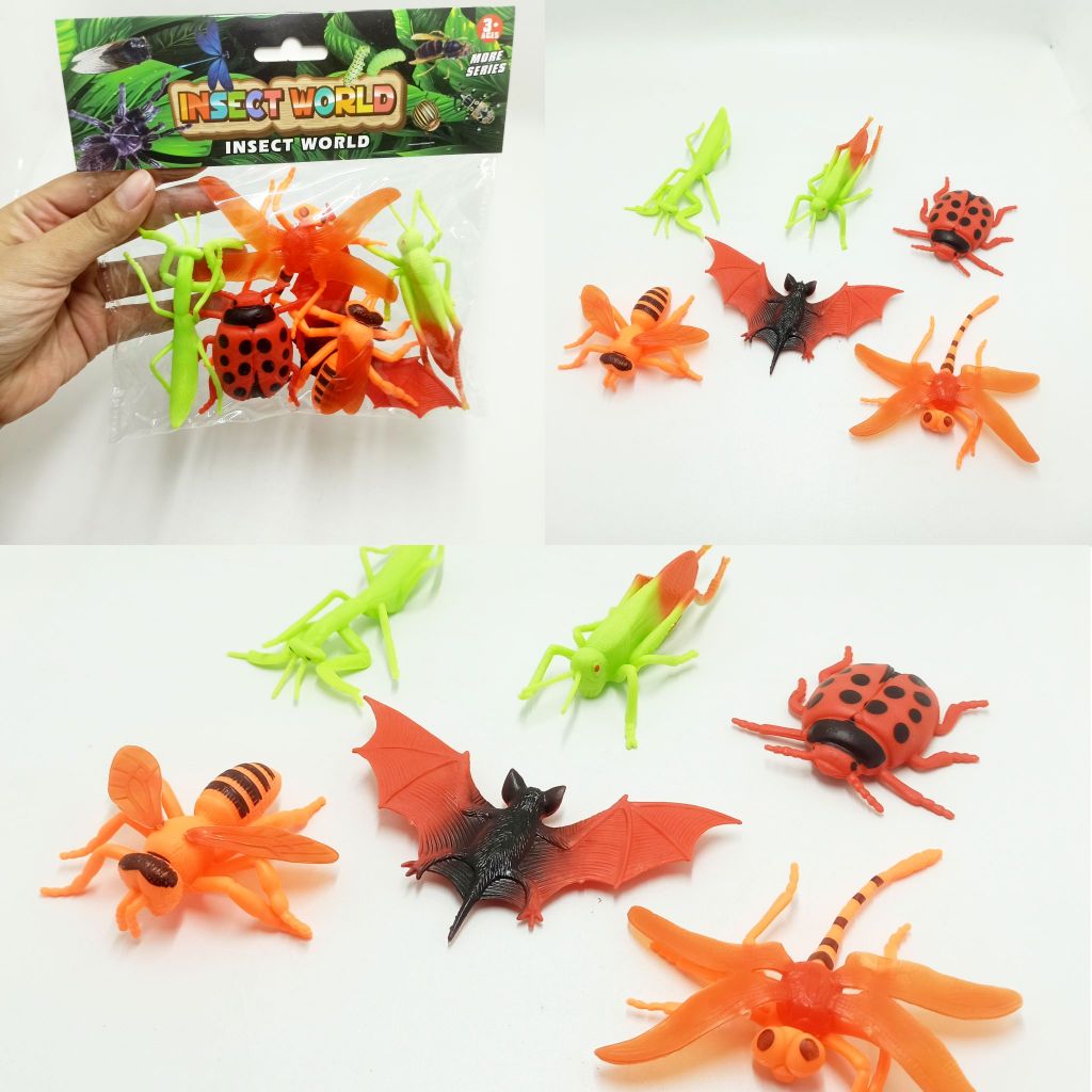 Insect WORLD Children's toy with colorful insects, contains 6 and 8pcs ...