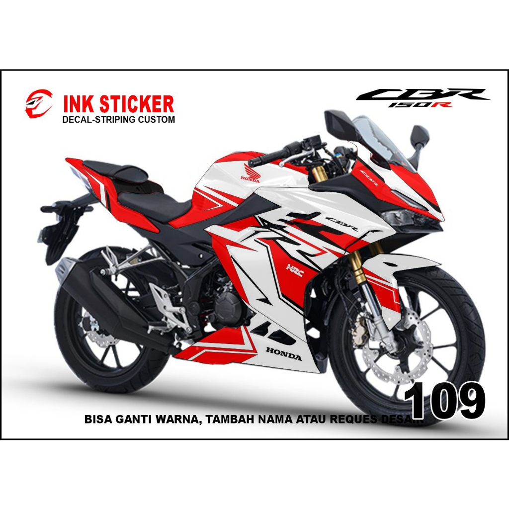 All New CBR 150 R 2021, 2022, 2023 109 red white full body Decal Sticker | Shopee Malaysia