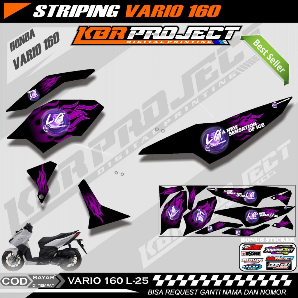 Vario 160 Sticker STRIPING PREMIUM Motorcycle Cool LIS Variation VARIO ...