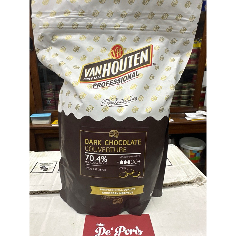 Van Houten Couverture Dark Chocolate 70.4% 1.5kg | Shopee Malaysia