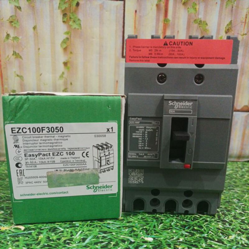 Mccb Schneider EZC100F 3x50A EZC100F3050 EZC 100 F 3P 50A EasyPact Breaker 3Phase 50A | Shopee ...