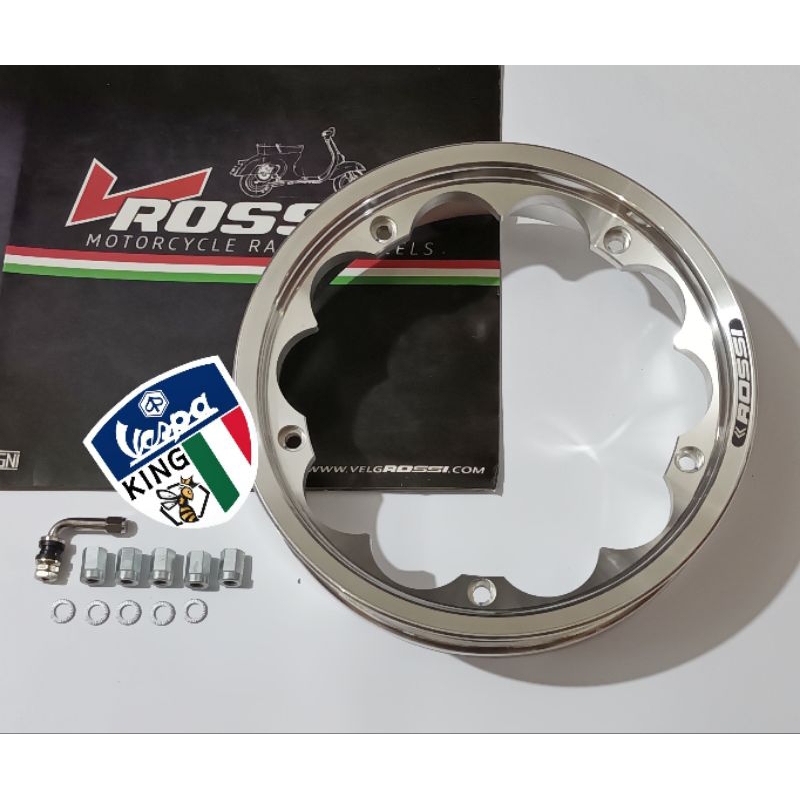 Classic vespa tubeless rims ring 10 VROSSI VRX silver polyst gloss ...