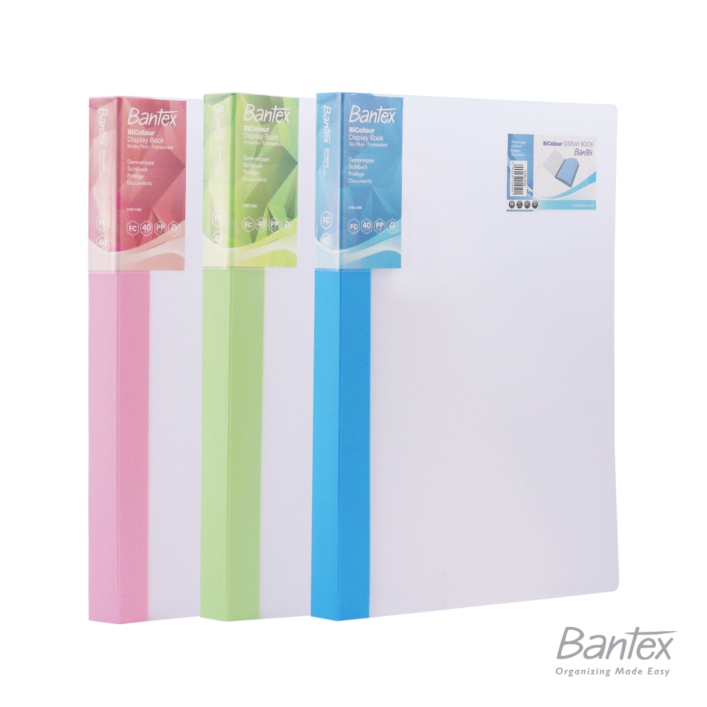 Bantex Clear Holder Folio F4 40 Pocket Display Book Bi-Colour | Shopee ...