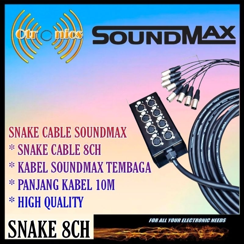 Soundmax Snake Cable 8channel Snake Cable 8ch Copper 10meter | Shopee ...