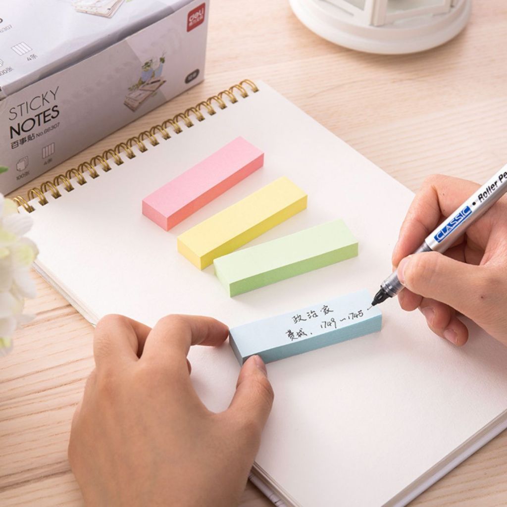 Memo STICK Index Tab Color Marker Contents 4 76x19mm STICKY NOTE Plain ...