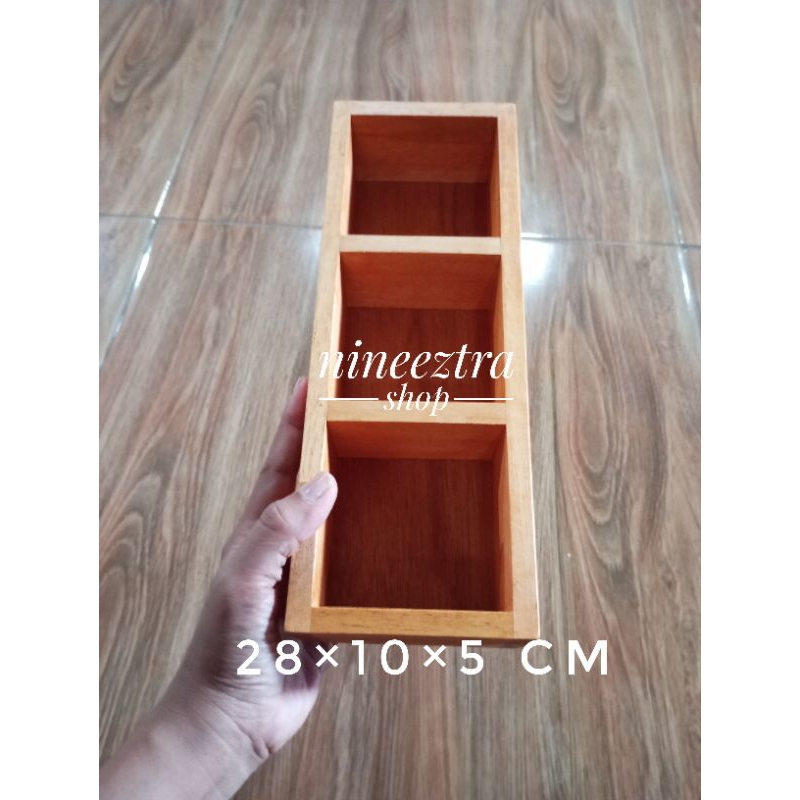 KAYU Mahogany Wood Divider Box 28×10×Cm Plywood Base Mahogany Wood ...