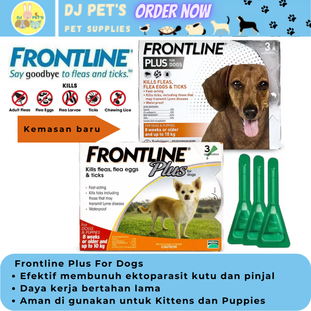 Frontline Plus Dog S up to 10 kg original flea drops for dogs 1 pipette ...