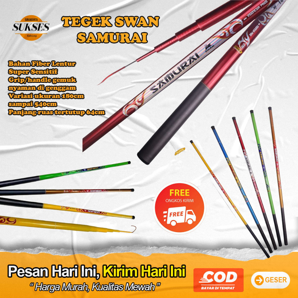 Swan Samurai Tile Rod Size 180-540 Multi Color Free Shipping | Shopee ...