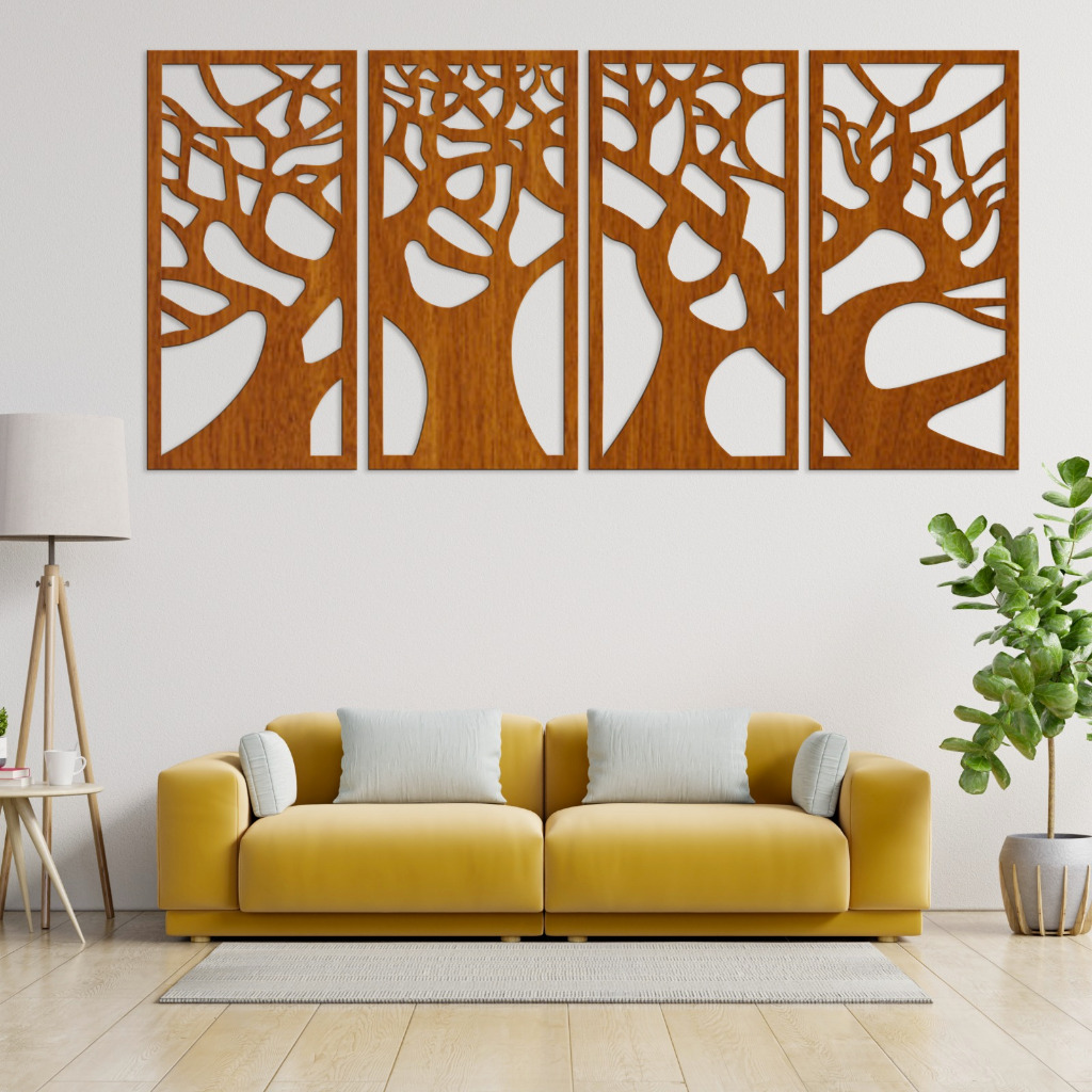 KAYU HIASAN DINDING Minimalist Aesthetic Laser Cut Living Room Wall ...