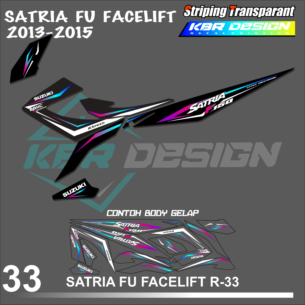 Suzuki SATRIA FU FACELIFT Motorcycle STRIPING Variations In HOLOGRAM ...