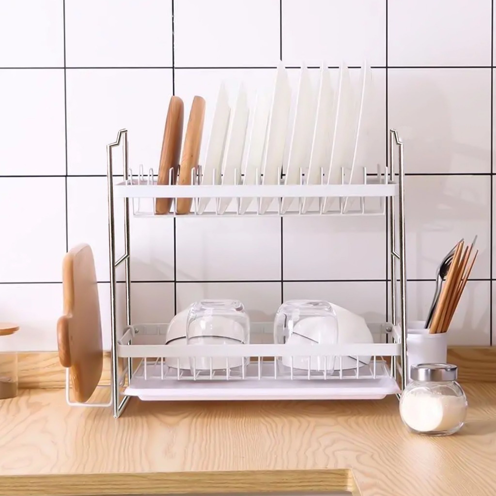 Nexxio Minimalist Stainless Dish Rack 2-tier Shelf Multipurpose Dish ...