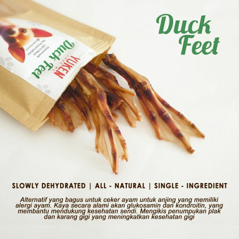 Yuken Duck feet Jerky 50 grams (7-8 pcs) Homemade Dehydrated Treats dog ...