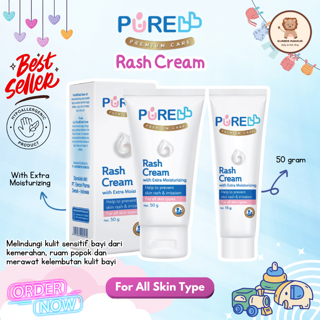 Purebb Rash Cream 50gr Hypoallergenic For All Skin Types Complete ...