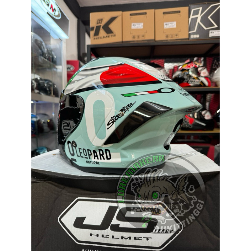 Js ARMOR LEOPARD ITALY EASY GREEN HELMET | Shopee Malaysia