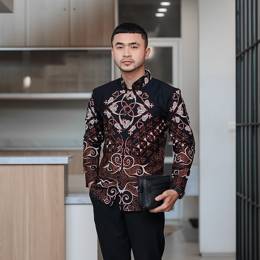 KEMEJA Dgm premium Men's batik Shirt Long Sleeve batik Men's Long ...