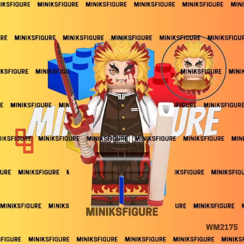 Rengoku Kyojuro Mini Figure Building Block Toy | Kimetsu no Yaiba ...