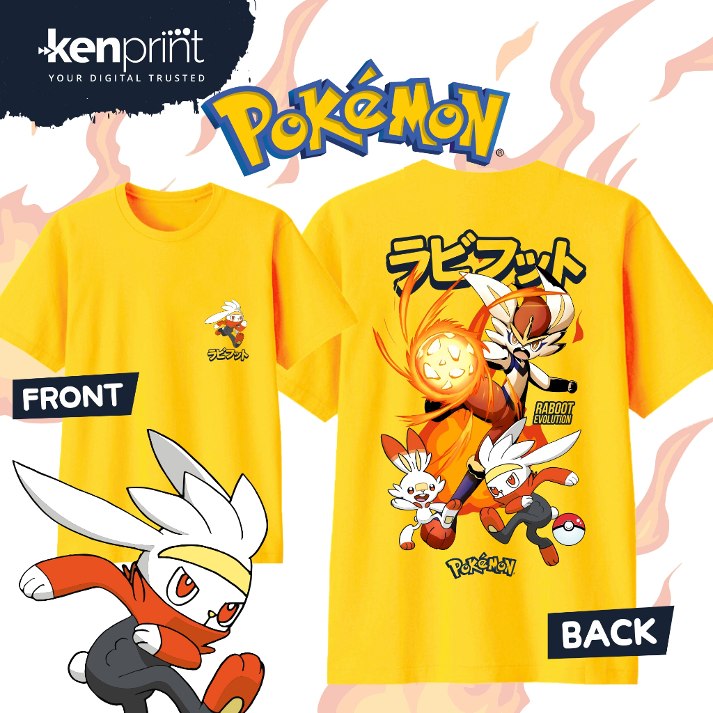 Pokemon T-Shirt | Raboot | Scorbunny | Cinderella EVOLUTION | Non ...