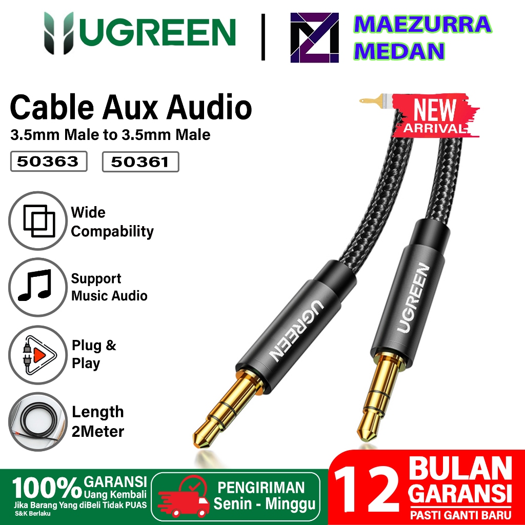 Ugreen AUX Cable Extension Audio Jack 3.5mm To 3.5mm, Jack 3.5mm Male ...