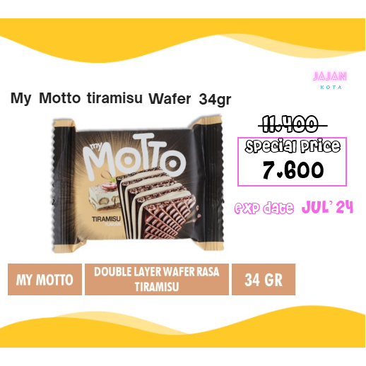 My Motto Wafer Tiramisu 34 grams | Shopee Malaysia