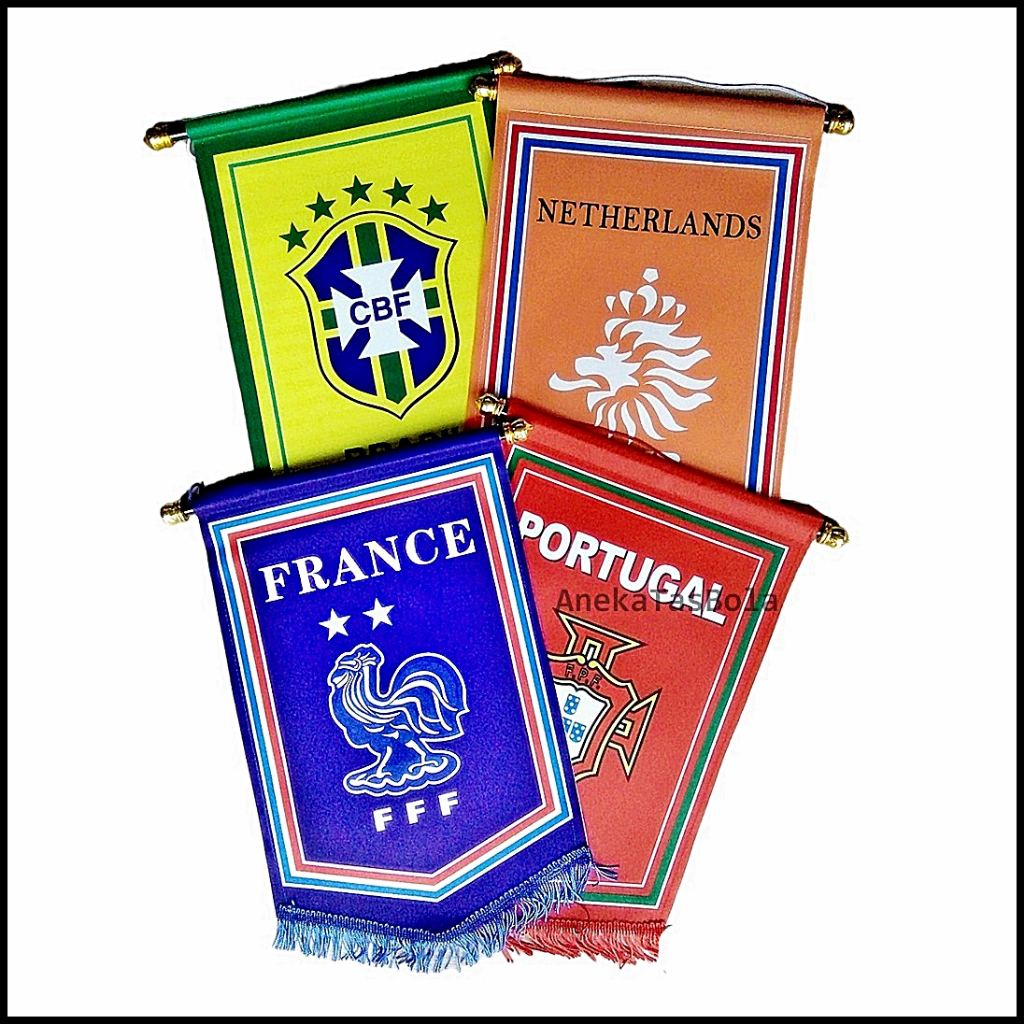 HIASAN DINDING Vandel Hanging Flag Wall Decoration National Team Logo ...