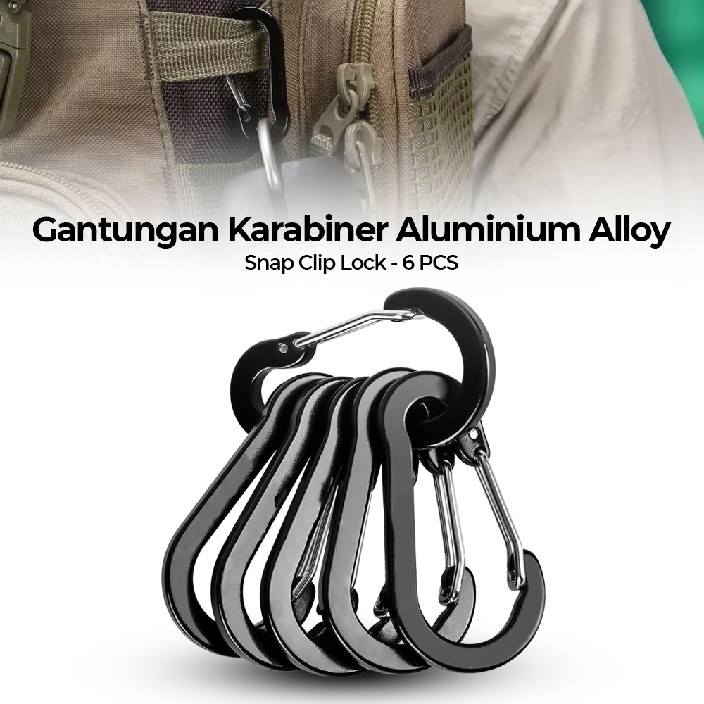 GANTUNGAN Carabiner 6 Pcs/ Skena Keychain/ CARABINER Snaphook Keychain ...