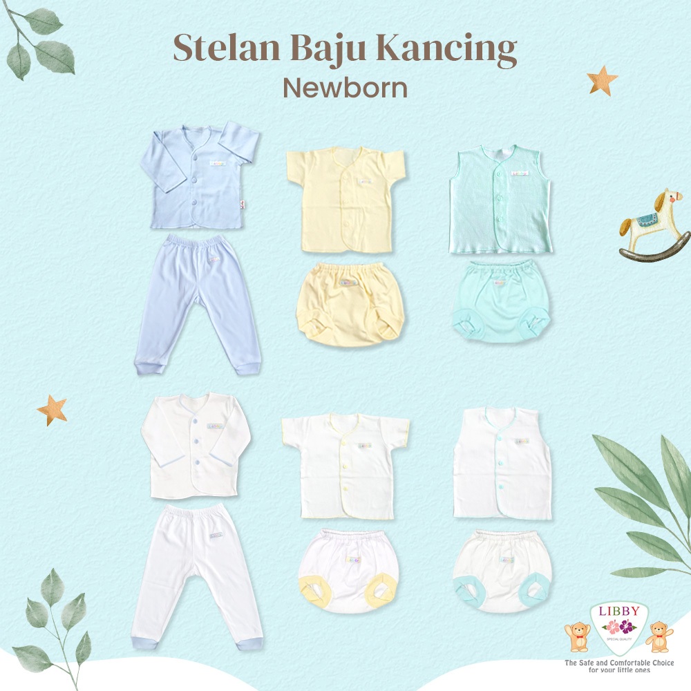 LIBBY Solid Color Unisex Newborn Button Clothes Set (1 Set) | Shopee ...