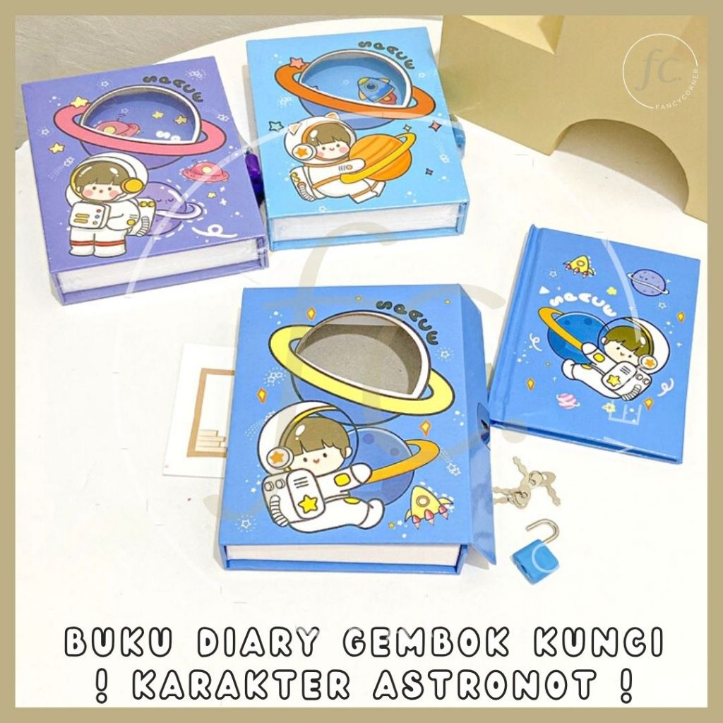 Diary Book Journal Privacy Padlock Letter+Mini Paper Motif Planet ...