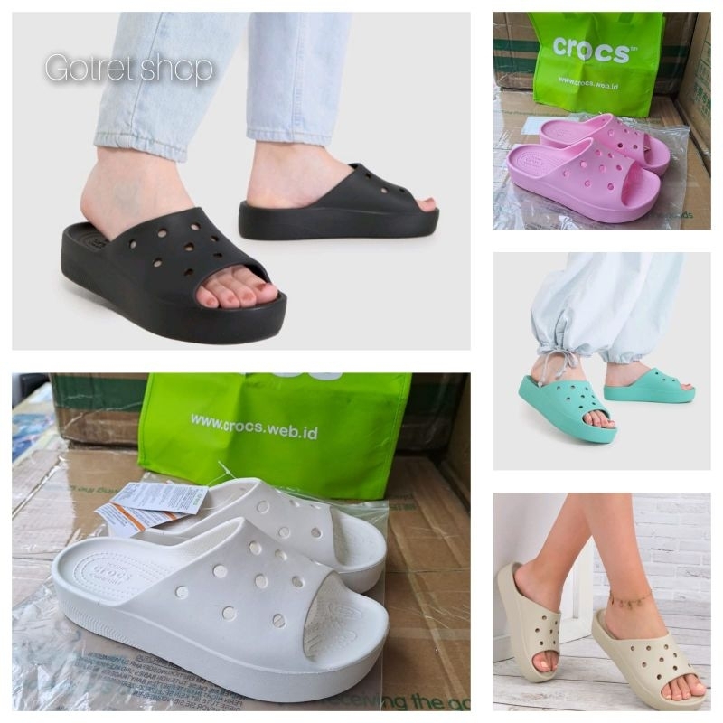 Crocs Platform slide wedges / women's sandals / Crocs Classic Platform ...
