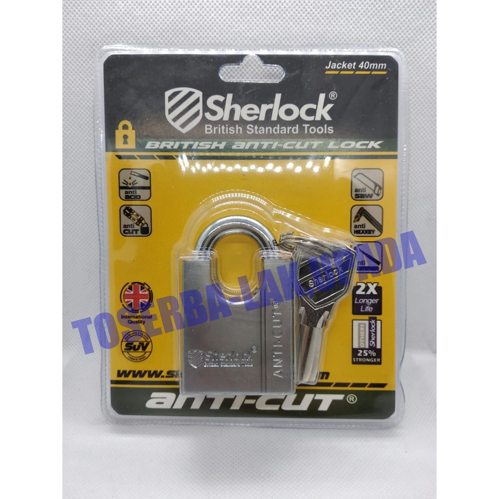 Padlock Jacket Original Sherlock British Anti-Cut Lock 40mm | Shopee ...