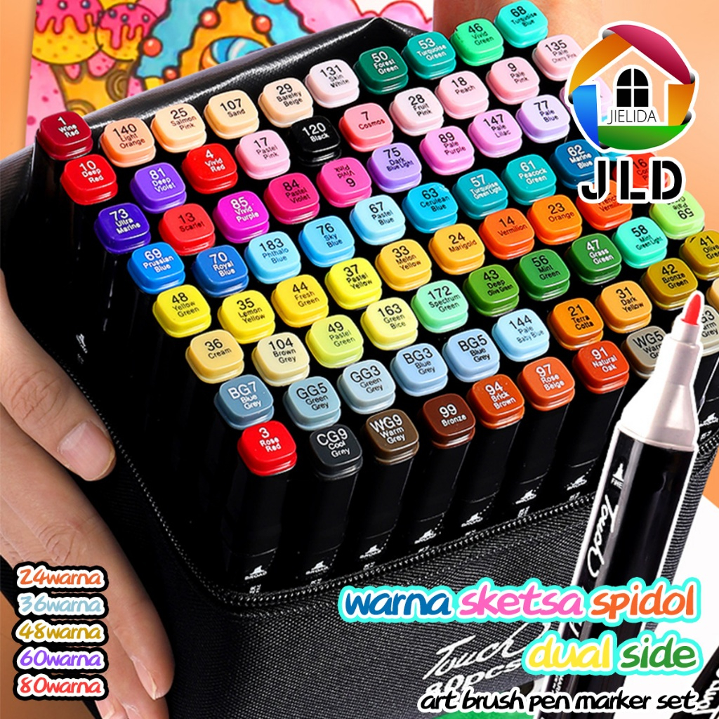 STABILO Jielida Highlighter Color Markers Touch 24/36/48/60/80 Color ...