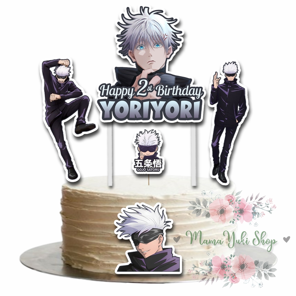 Cake Topper Children's Birthday Cake Decoration GOJO SATORU JUJUTSU ...