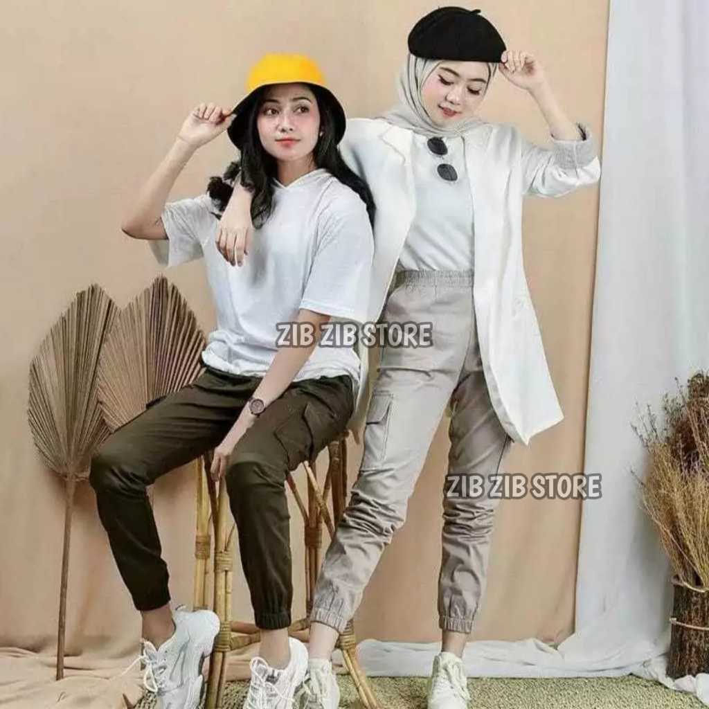 (PREMIUM) Kirran JOGGER AMERICAN DRILL/ BAGGY JOGGER KARET INNA PANTS ...