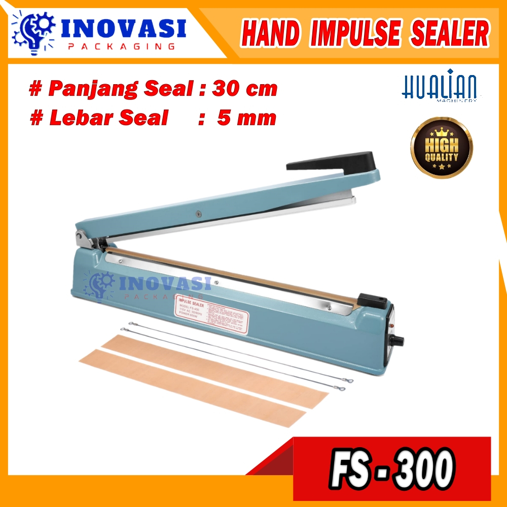 MESIN Hand Impulse Sealer FS-300 Plastic Adhesive Press Machine 5mm ...