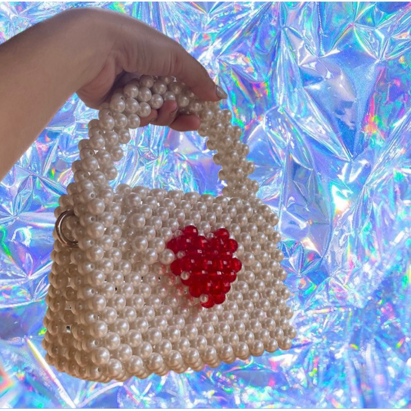 Loufy bag / Beads bag / bead bag /pearl bag / cute bag / Sling bag ...