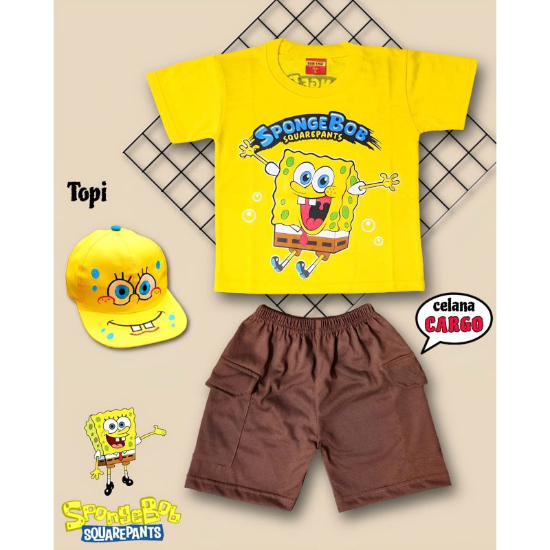 Spongebob's Latest Children's Suits Cargo Pants Can Wear Hats Aged 1-10 ...