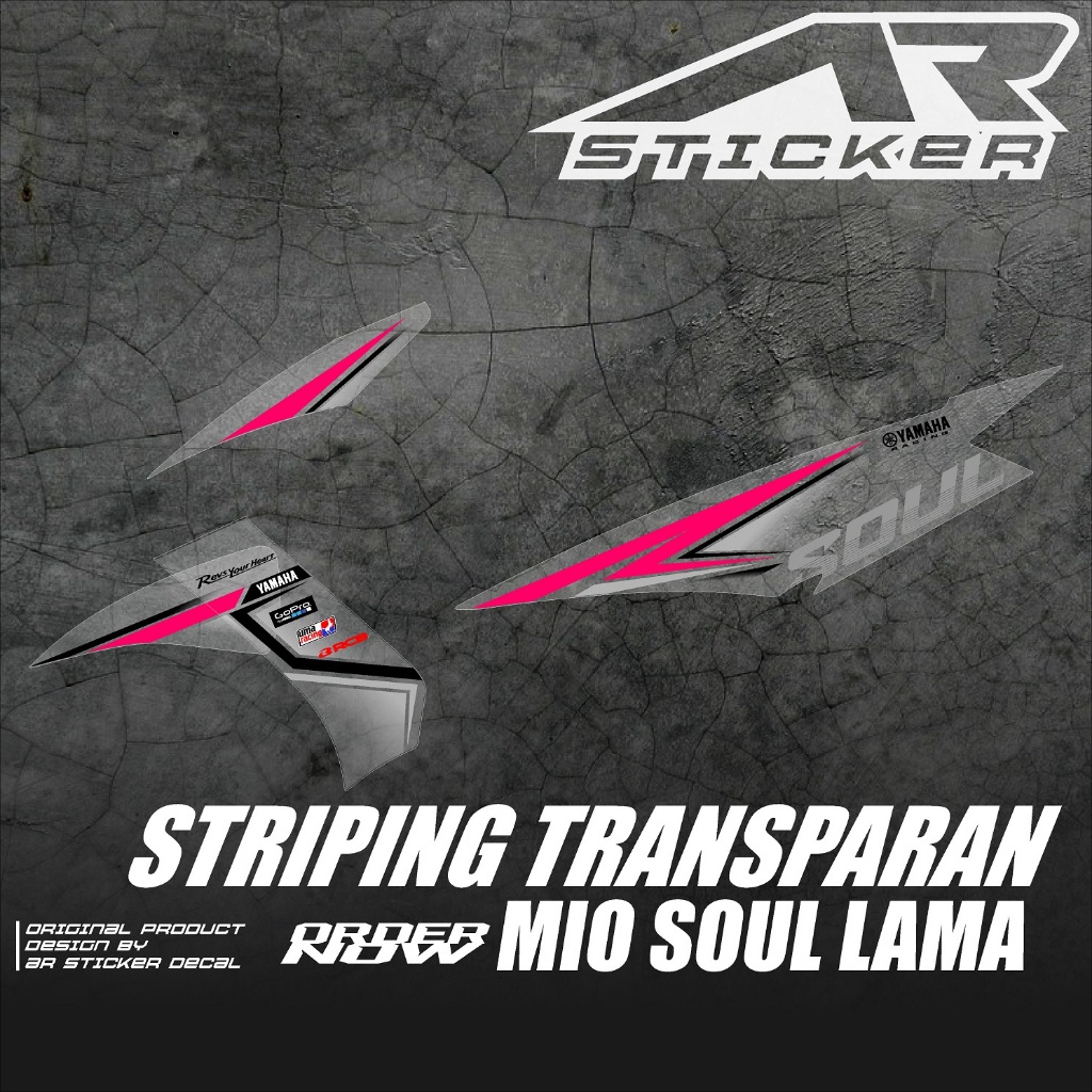 Yamaha MIO SOUL Old UV Transparent STRIPING/KARBU SIMPLE Design AR 01 ...