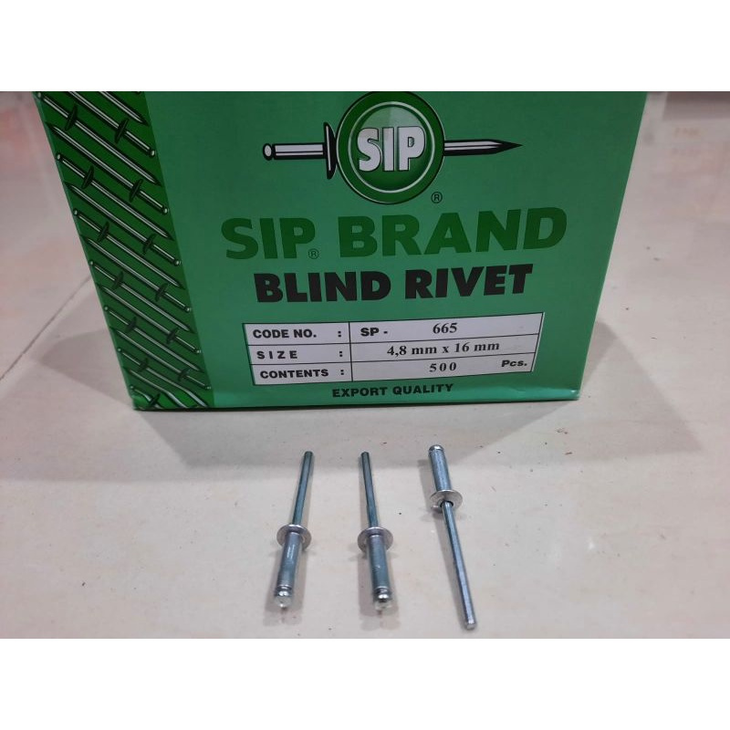 Ripet Blind Rivet Rivet Rivet Rivet Nails No. 665 (4,8 mm x 16 mm) SIP ...