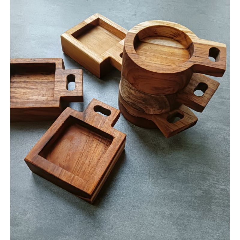 KAYU Cute Teak Box/Round Container/Teak Wood Ashtray | Shopee Malaysia