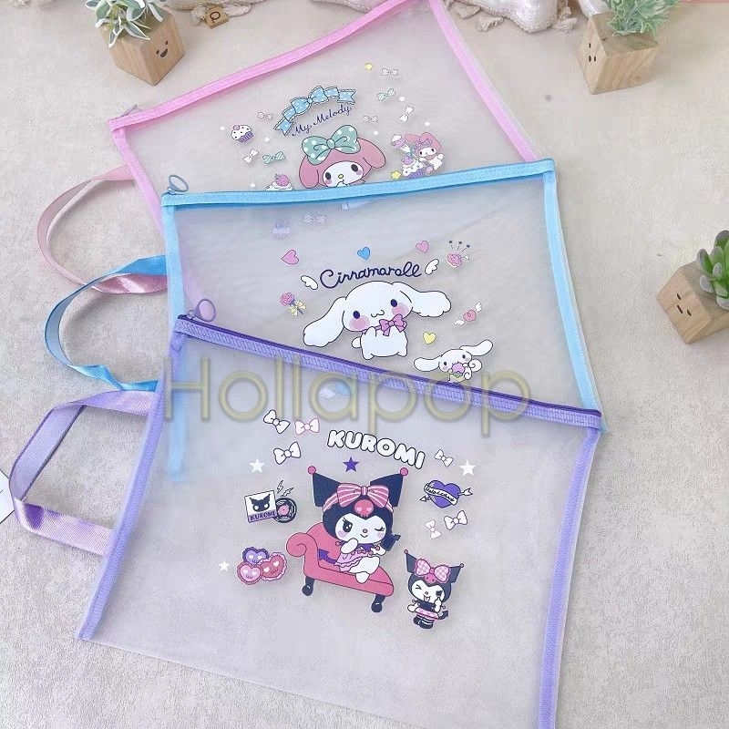 Hop Folder Mesh File Bag Zipper Document A4 Kuromi Cinnamoroll My ...