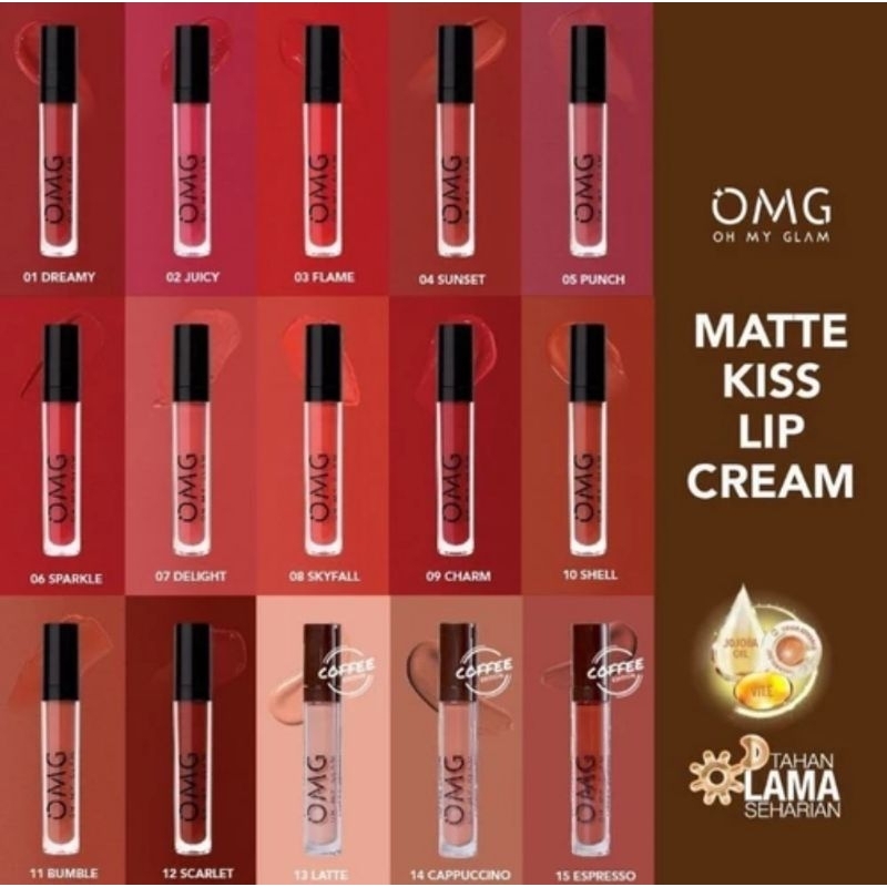 Omg Oh My Glam Lip Cream Matte (27 shade) | Shopee Malaysia