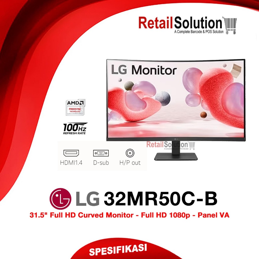 Monitor Curved 32" Full HD 1080p HDMI VGA - LG 32MR50C-B/32MR50CB ...