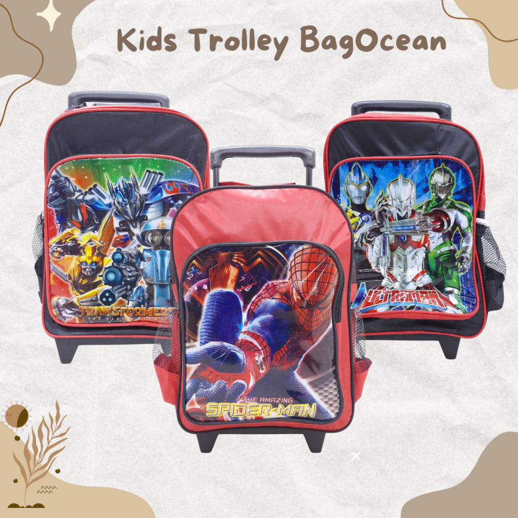Big SIZE Boys TROLLEY/Wheel Bag For Kindergarten Elementary School Boys ...