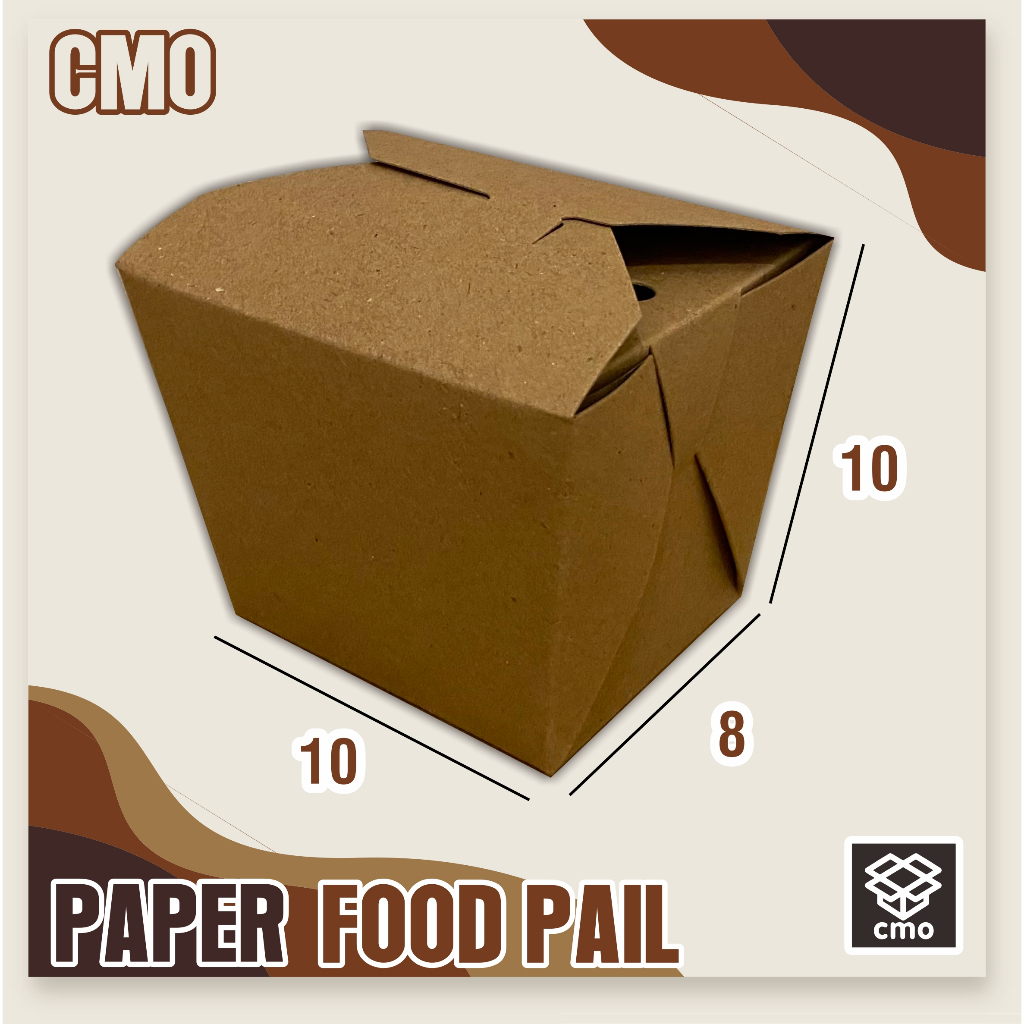Paper FOOD PAIL 10,5x8x10 cm lamination Inside | Food box | Craft eco ...