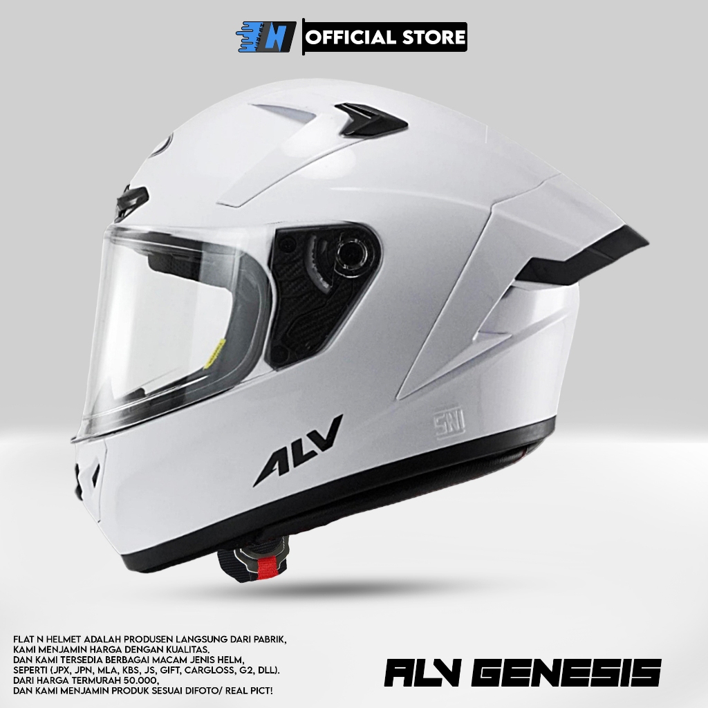 Alv GENESIS FULL FACE VISOR HELMET CLEAR/SILVER STANDARD SNI | Shopee ...